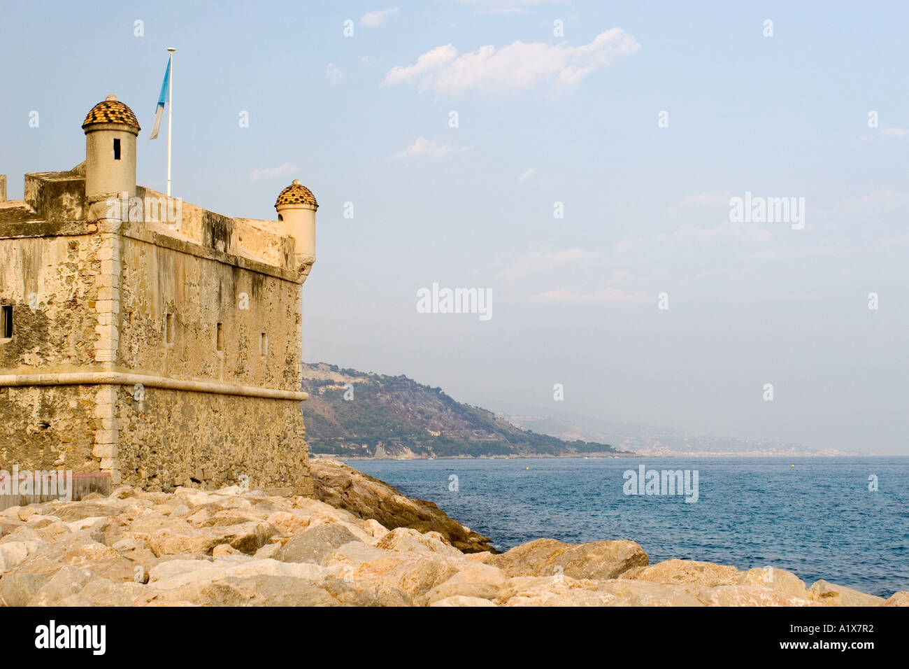 external view of the Jean Cocteau museum with sea and Italian border in ...