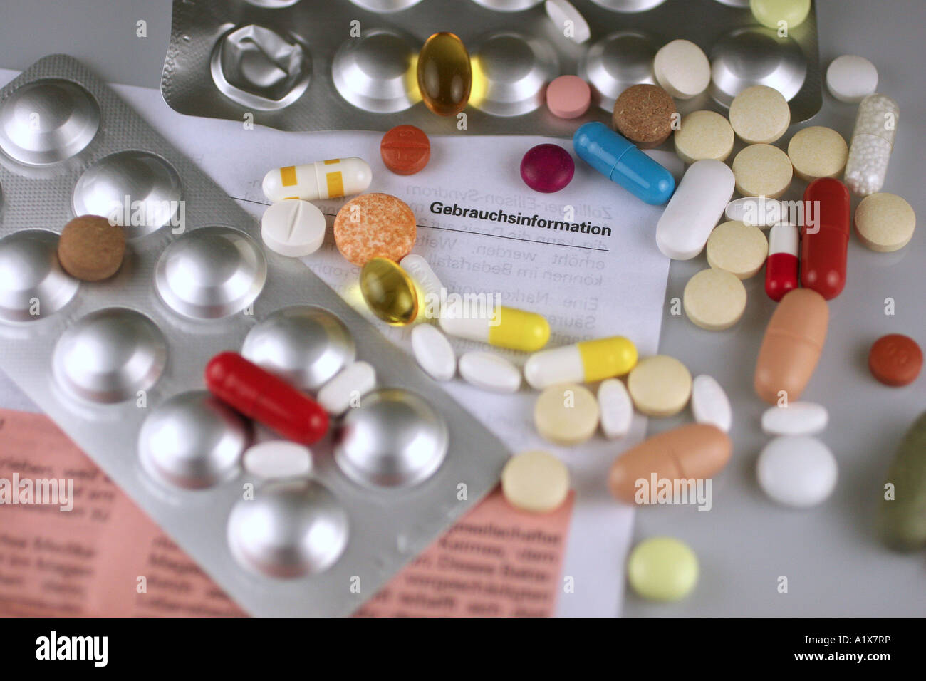tablets and package leaflet Stock Photo - Alamy