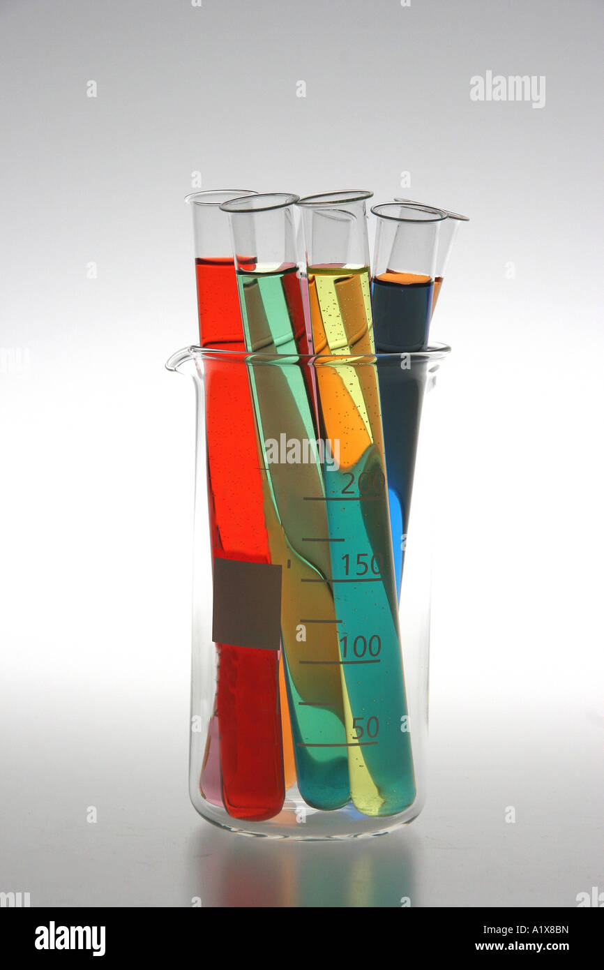 laboratory glass with coloured liquid Stock Photo - Alamy