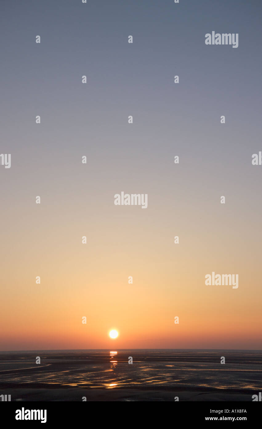 Sunset Mersey Estuary Wirral England Stock Photo - Alamy