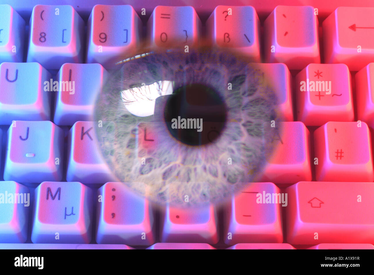 keyboard with an eye Stock Photo - Alamy