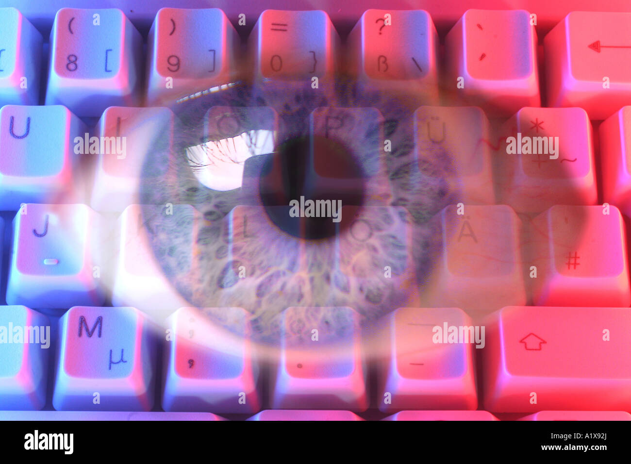 keyboard with an eye Stock Photo - Alamy