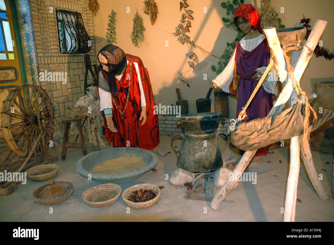 Traditional kitchen in tunisian village house, Dar Cherait Museum in ...