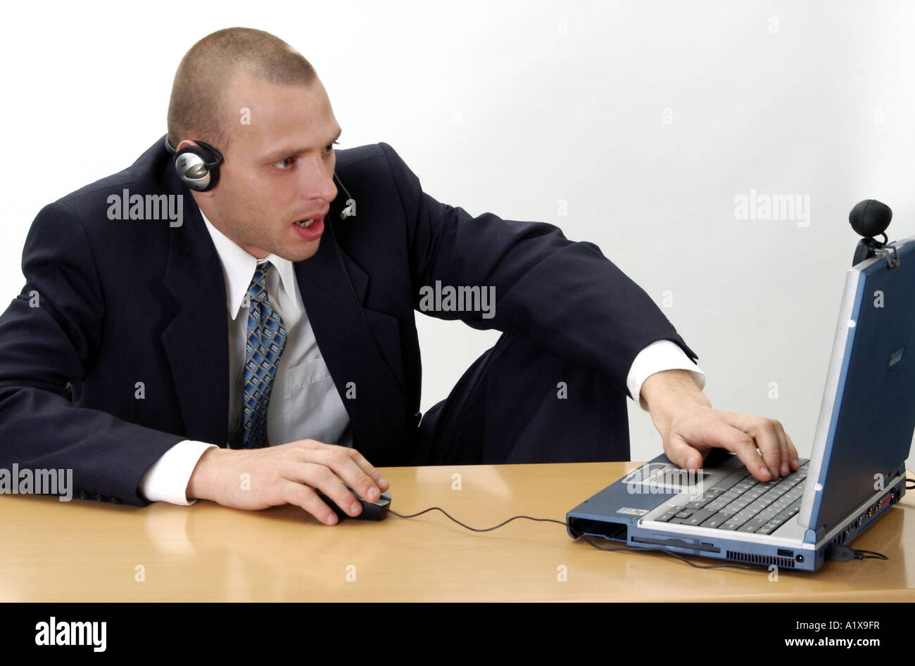 man with a computer Stock Photo - Alamy