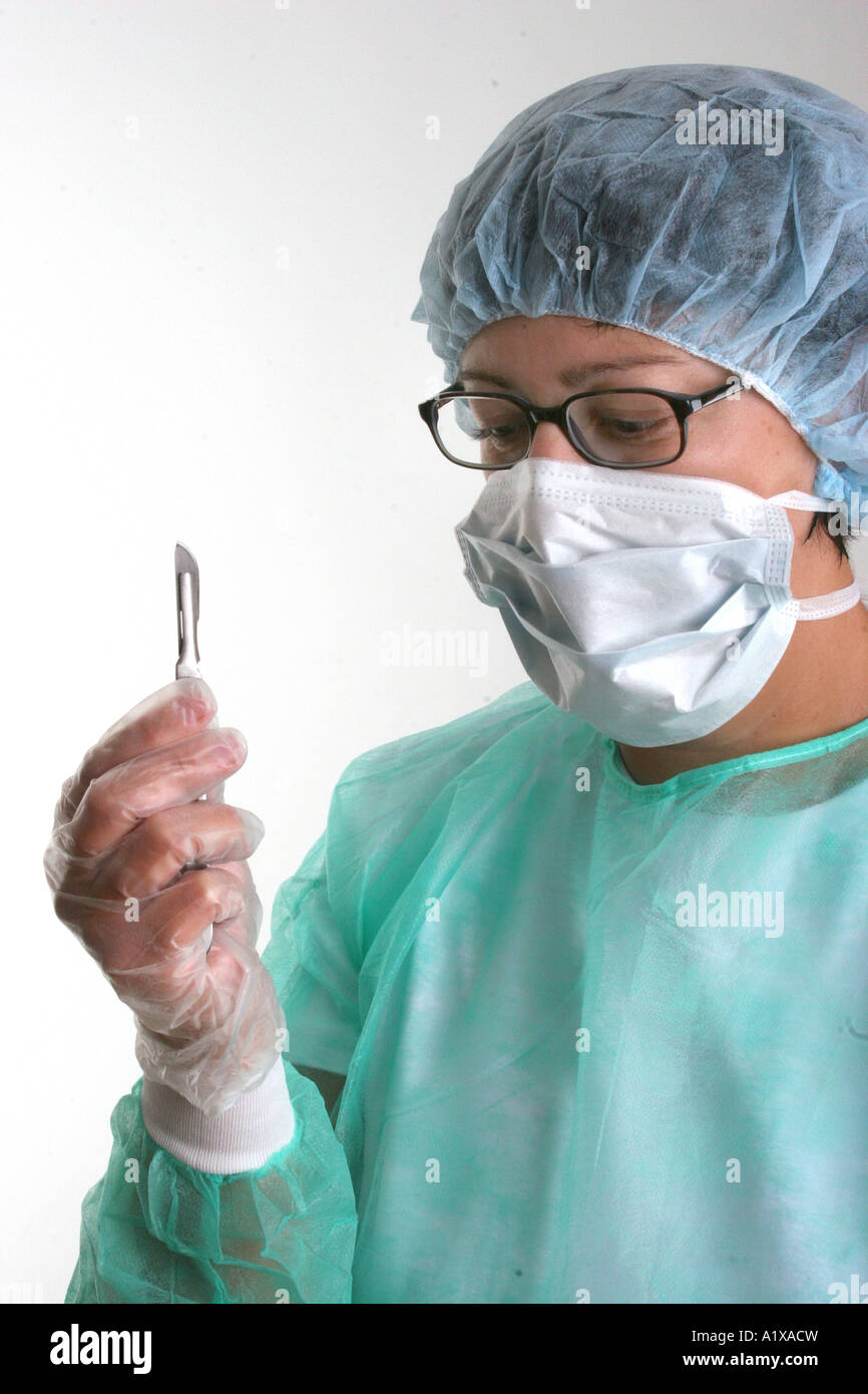 surgeon with a scalpel Stock Photo - Alamy