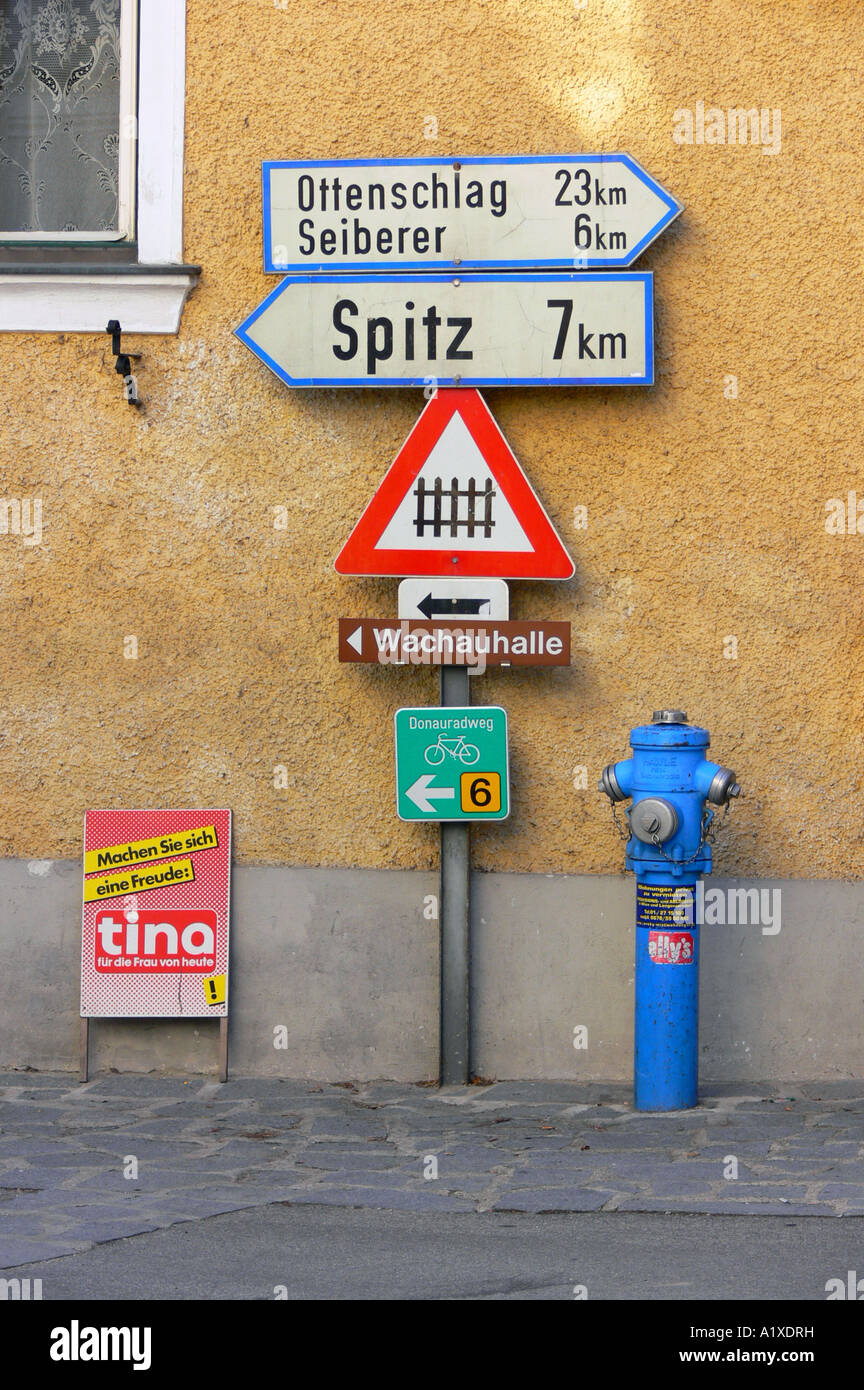 traffic signs on the wall Stock Photo - Alamy