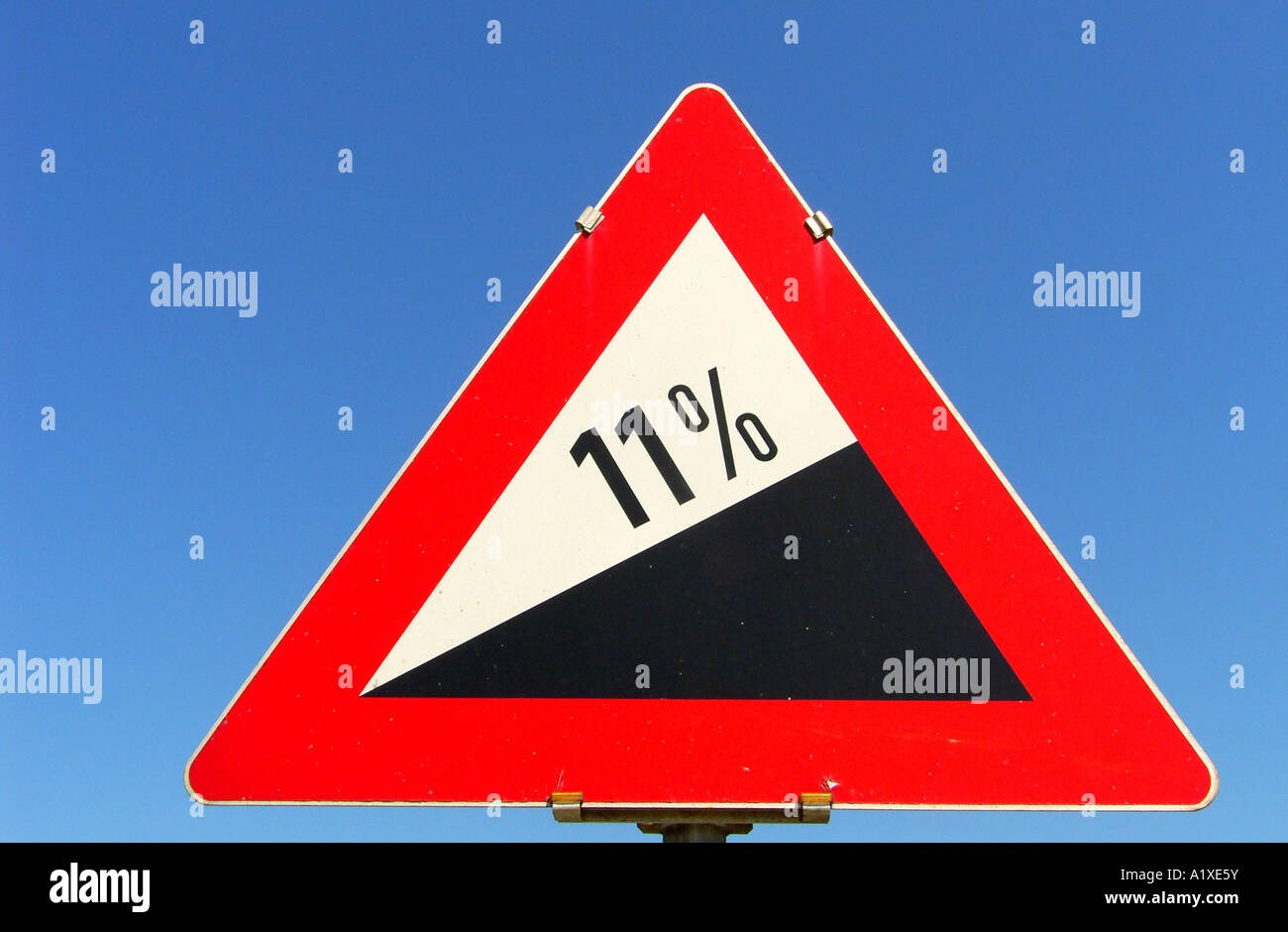 11% steep hill upwards Stock Photo - Alamy