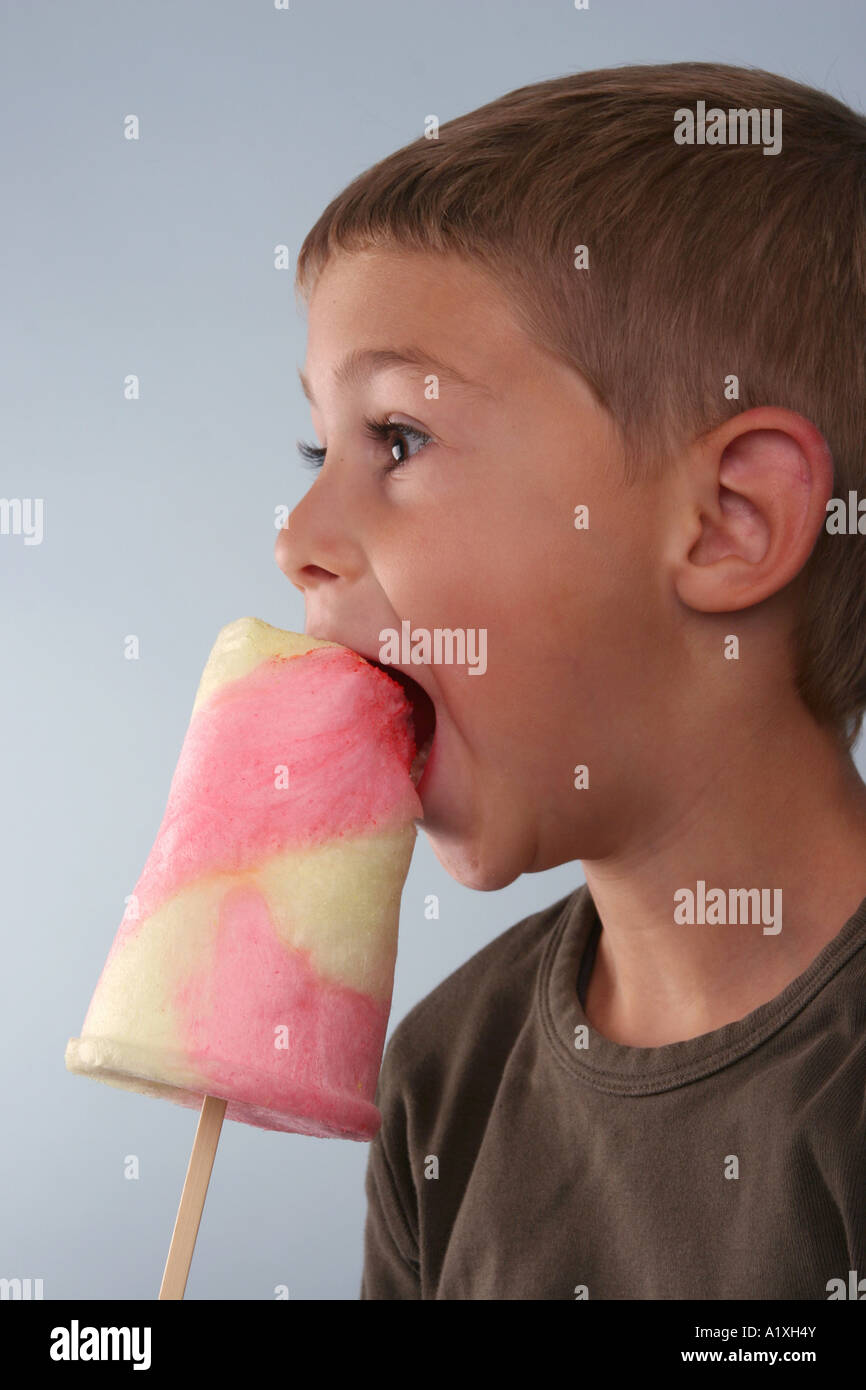 boy with a big ice Stock Photo - Alamy