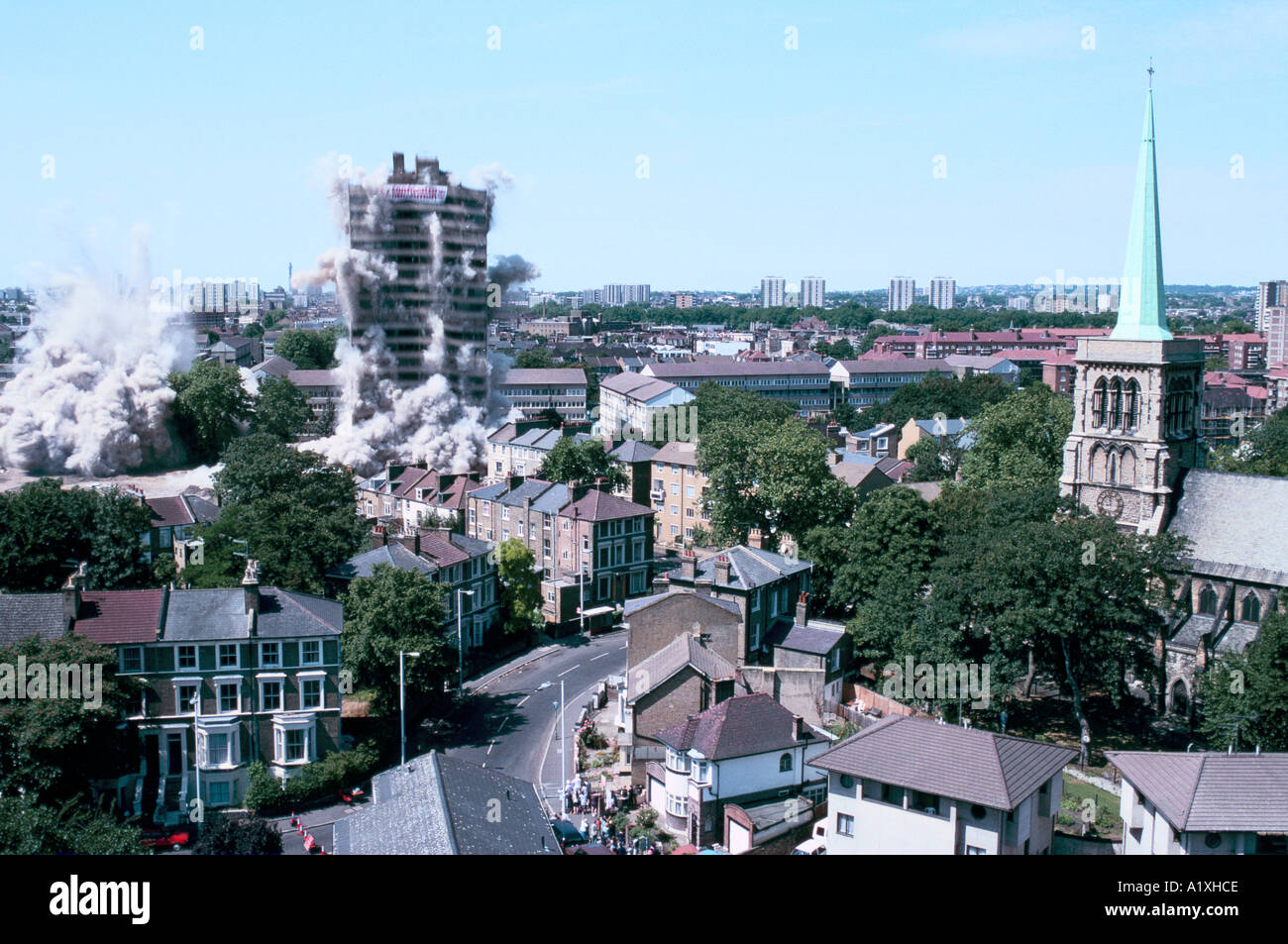 TOWER BLOCK DEMOLITION HACKNEY Stock Photo - Alamy