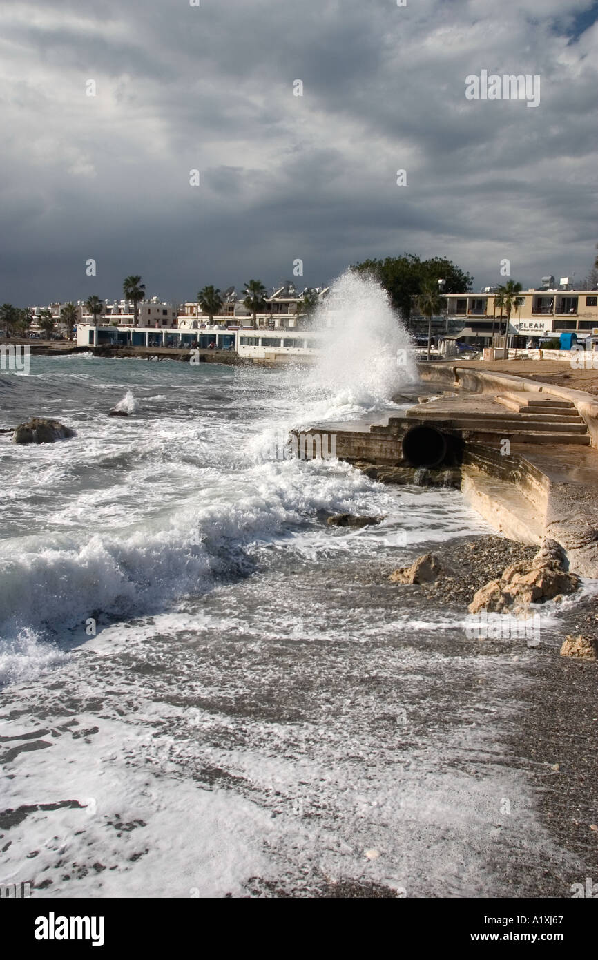 Winter storm in Paphos, Cyprus Stock Photo - Alamy