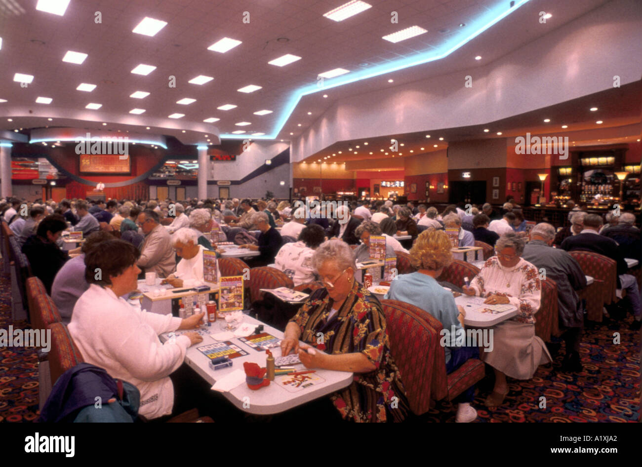 People playing bingo at a Bingo Hall Newcastle Stock Photo - Alamy