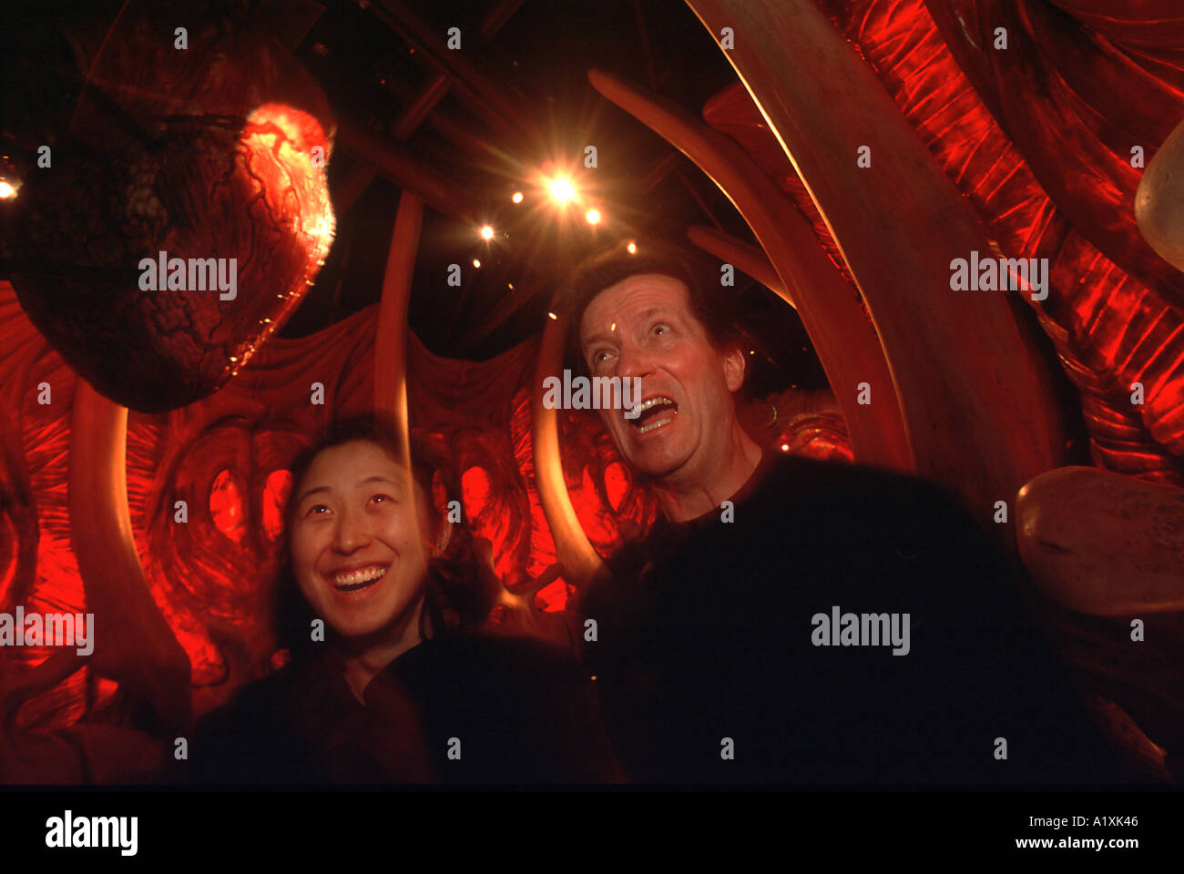 The Millennium Dome inside the Body Zone The Heart Stock Photo - Alamy