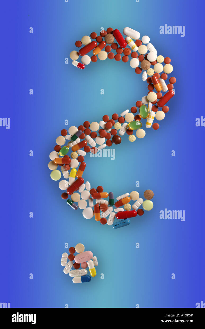 question mark with tablets Stock Photo - Alamy