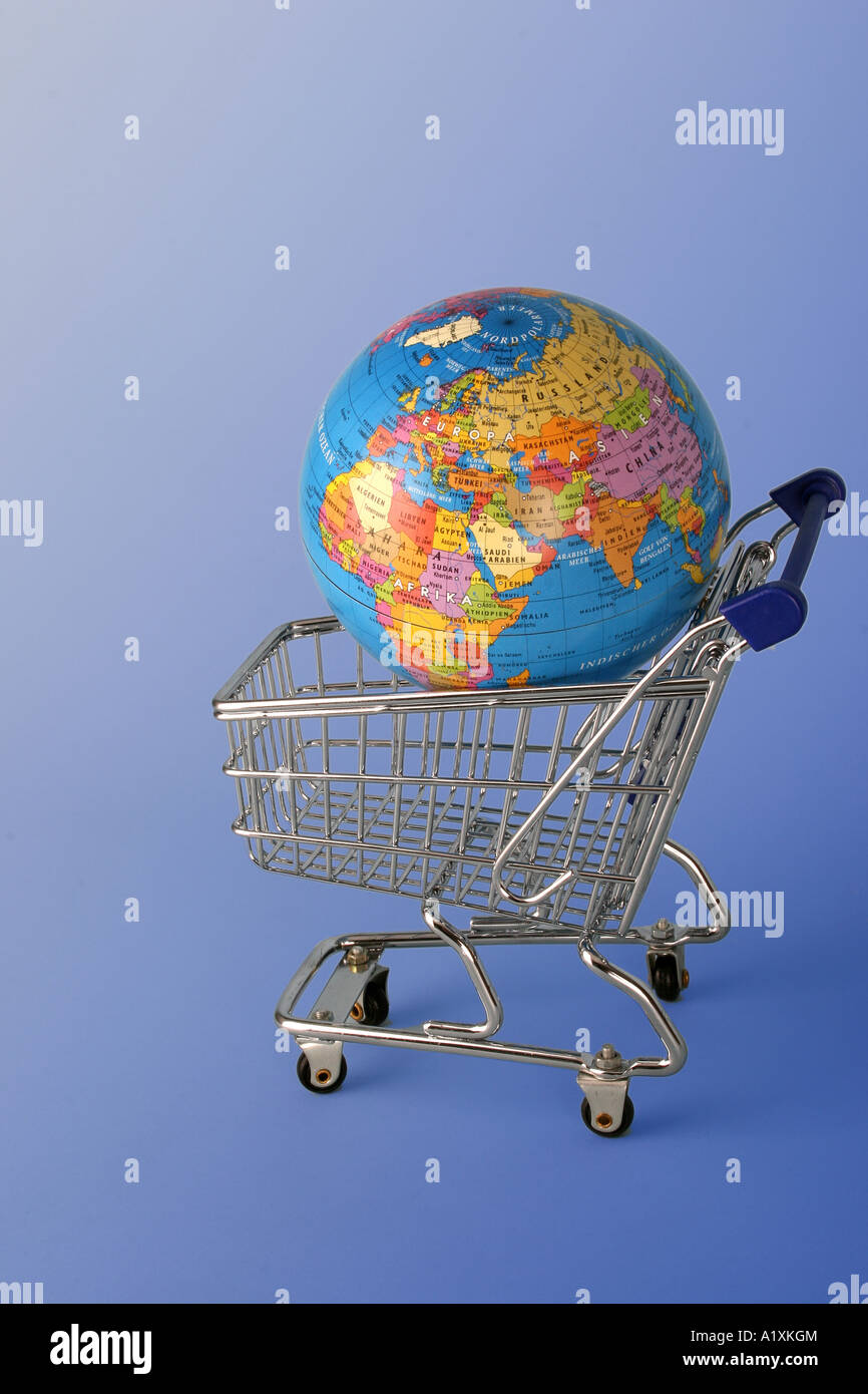 cart with a globe Stock Photo - Alamy
