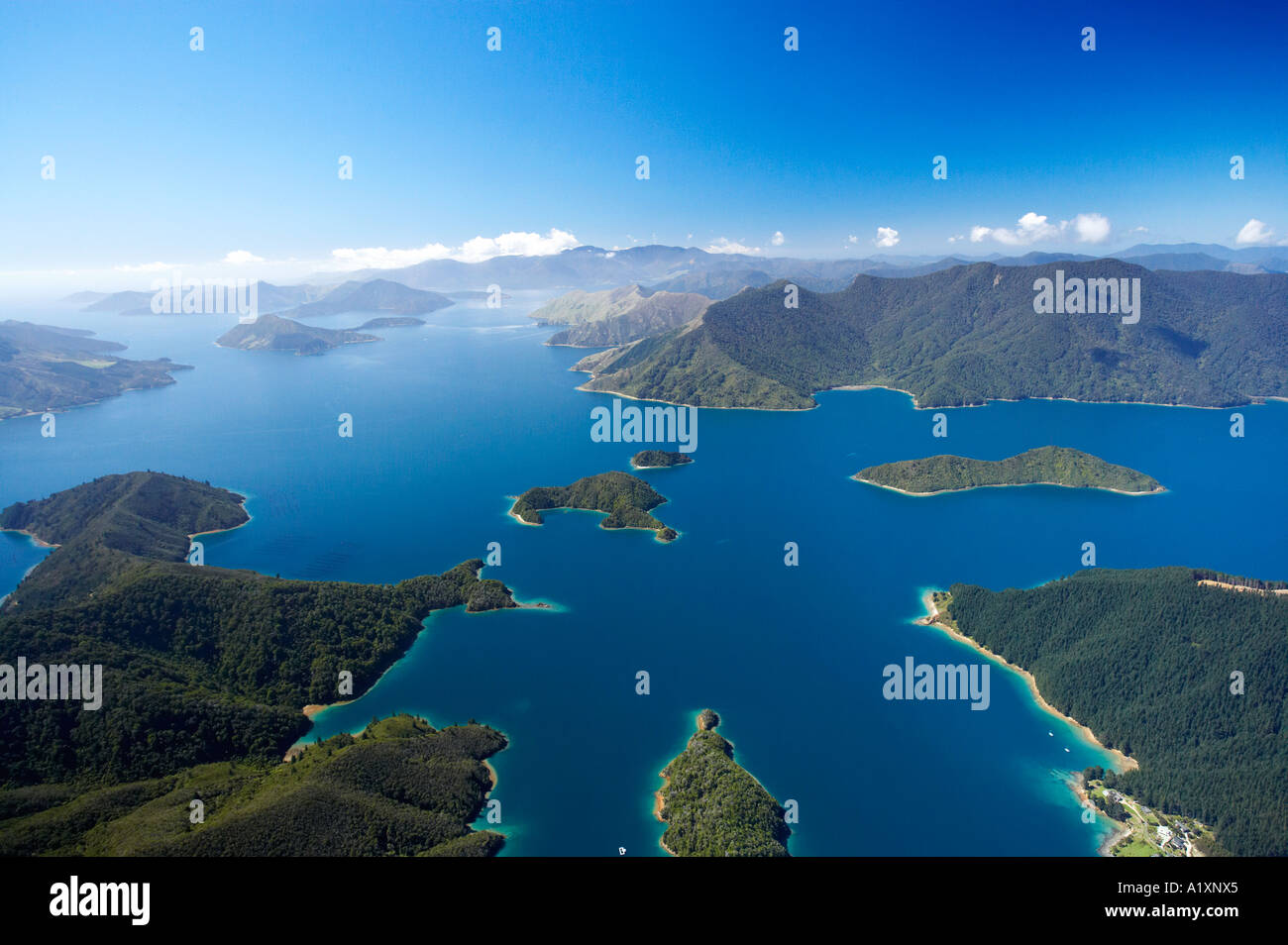 Tawhitinui Reach L and Tennyson Inlet Marlborough Sounds South Island ...