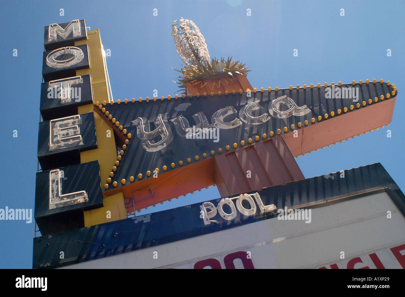 Neon advertising signs of the Yucca Motel Stock Photo - Alamy