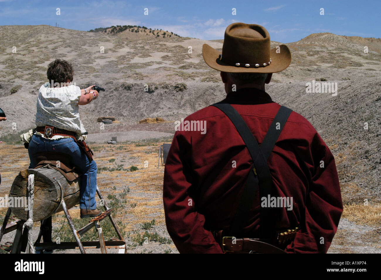 Members of Colorado gun club the Comanche Valley Vigilantes take aim ...