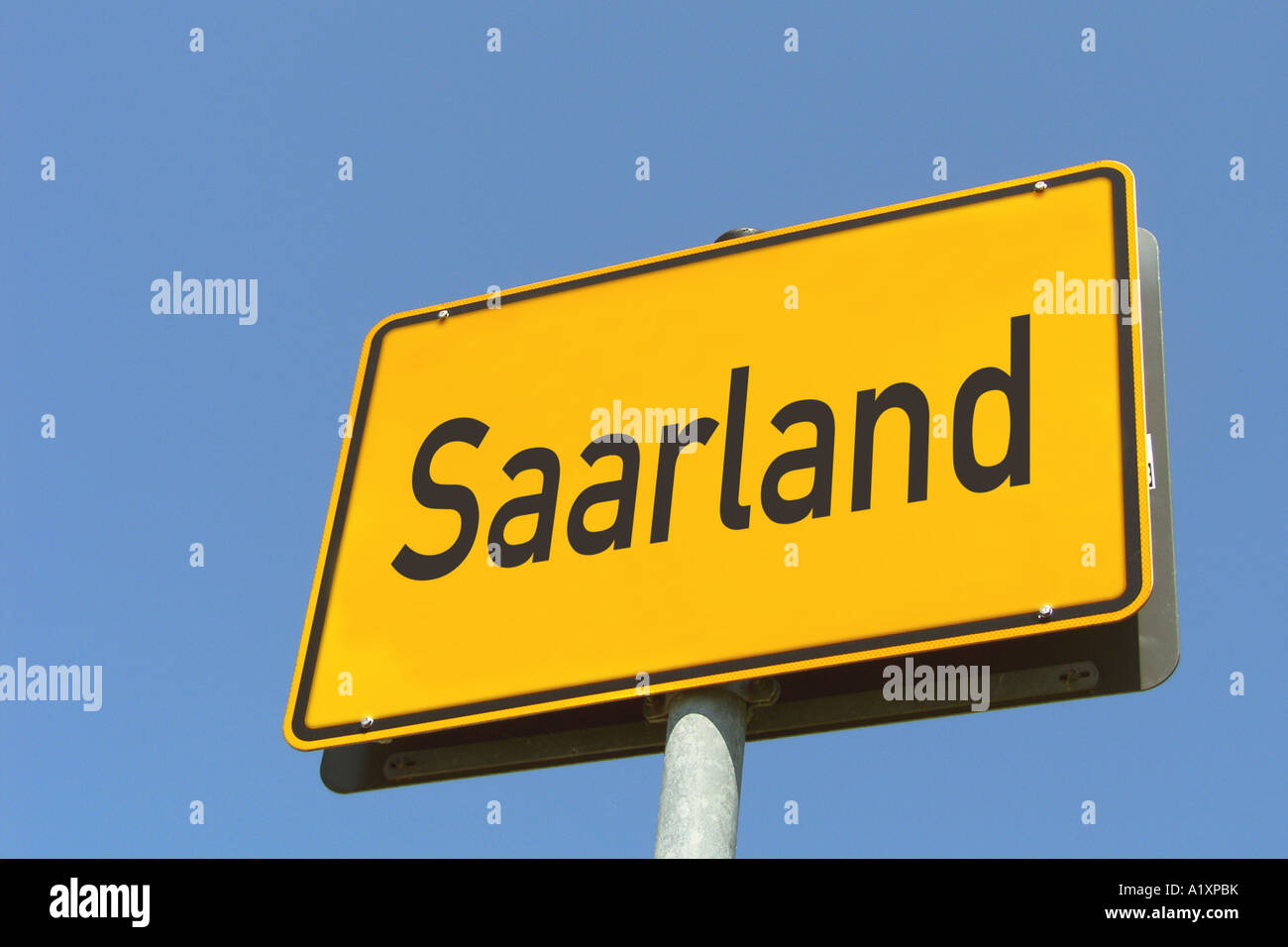 german road sign, Saarland Stock Photo - Alamy