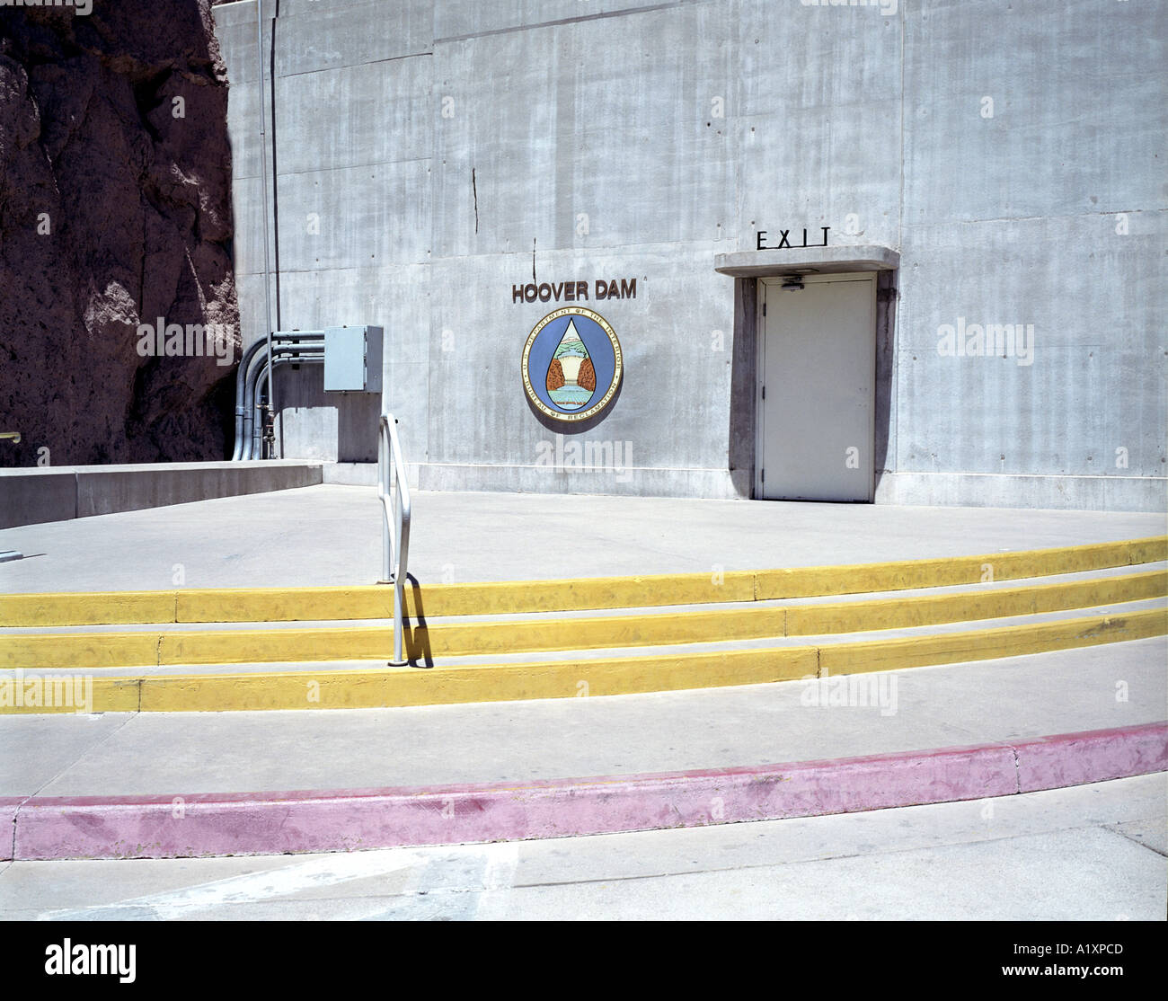 Steps in front of the exit door of the Hoover Dam Stock Photo - Alamy