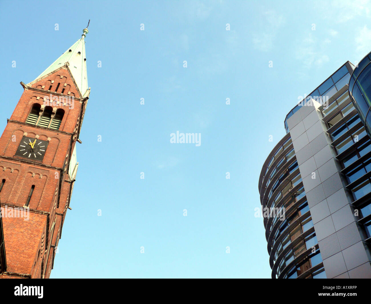 old building and a new building Stock Photo - Alamy