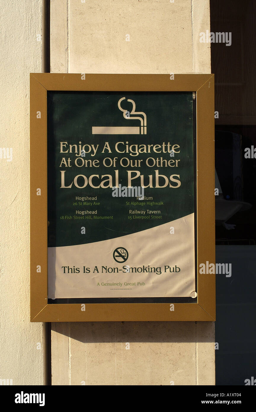 Sign outside a City of London pub Stock Photo - Alamy