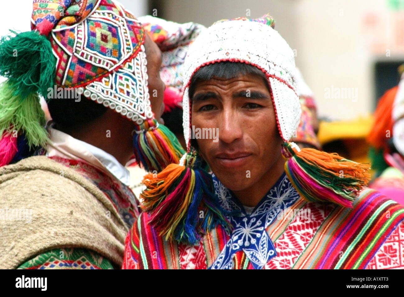 Portrait of a Man from Peru in Traditional Clothes Stock Photo - Alamy