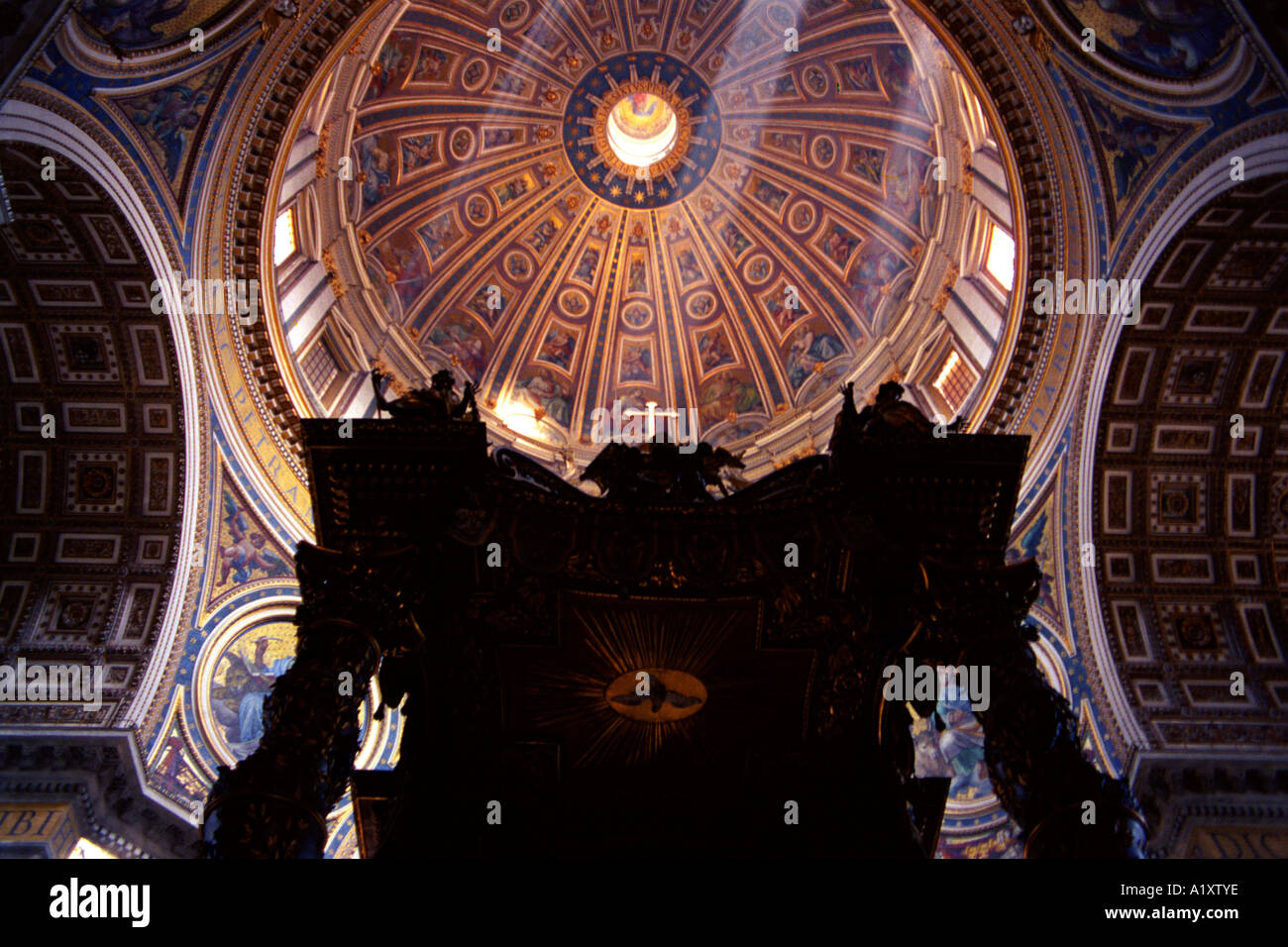 The main altar in the basilica of St Peters Rome Italy Stock Photo - Alamy