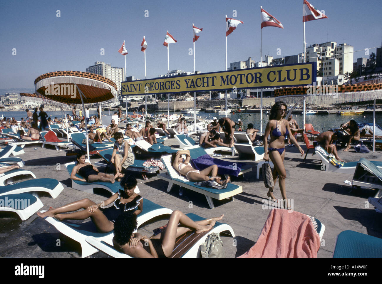 BEACH SCENE IN BEIRUT LEBANON Stock Photo - Alamy