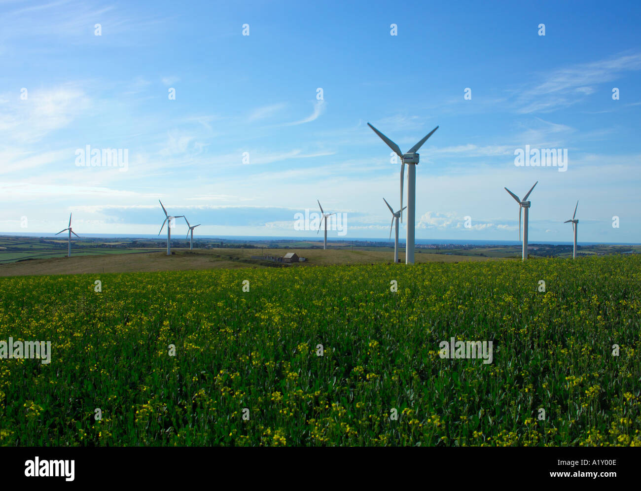 Wind turbines farm england hi-res stock photography and images - Alamy
