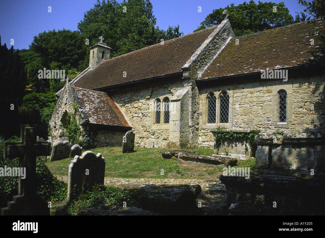 Bonchurch old church hi-res stock photography and images - Alamy