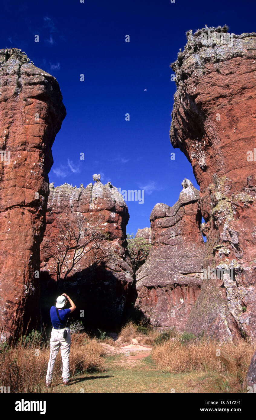 Sandstone Rock formations at Vila Velha NP, Parana, southern Brazil ...