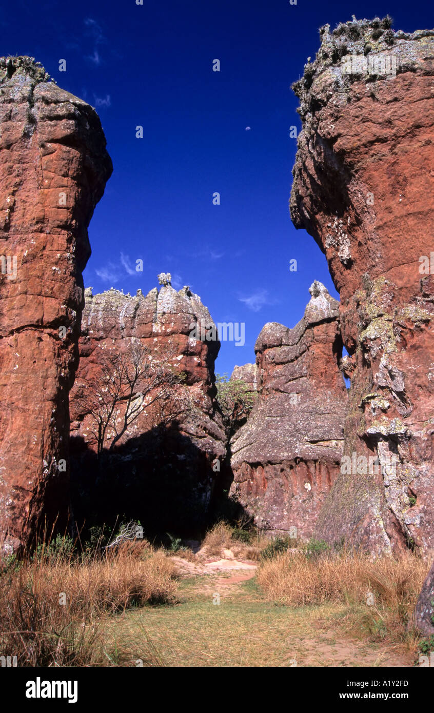 Sandstone Rock formations at Vila Velha NP, Parana, southern Brazil ...