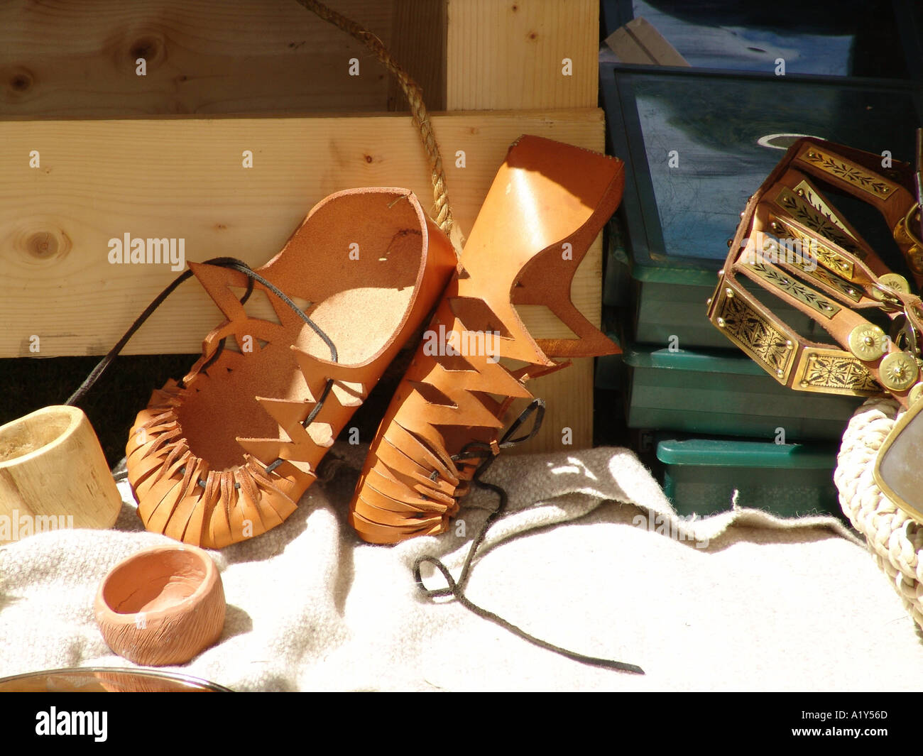 Roman leather shoes hi-res stock photography and images - Alamy