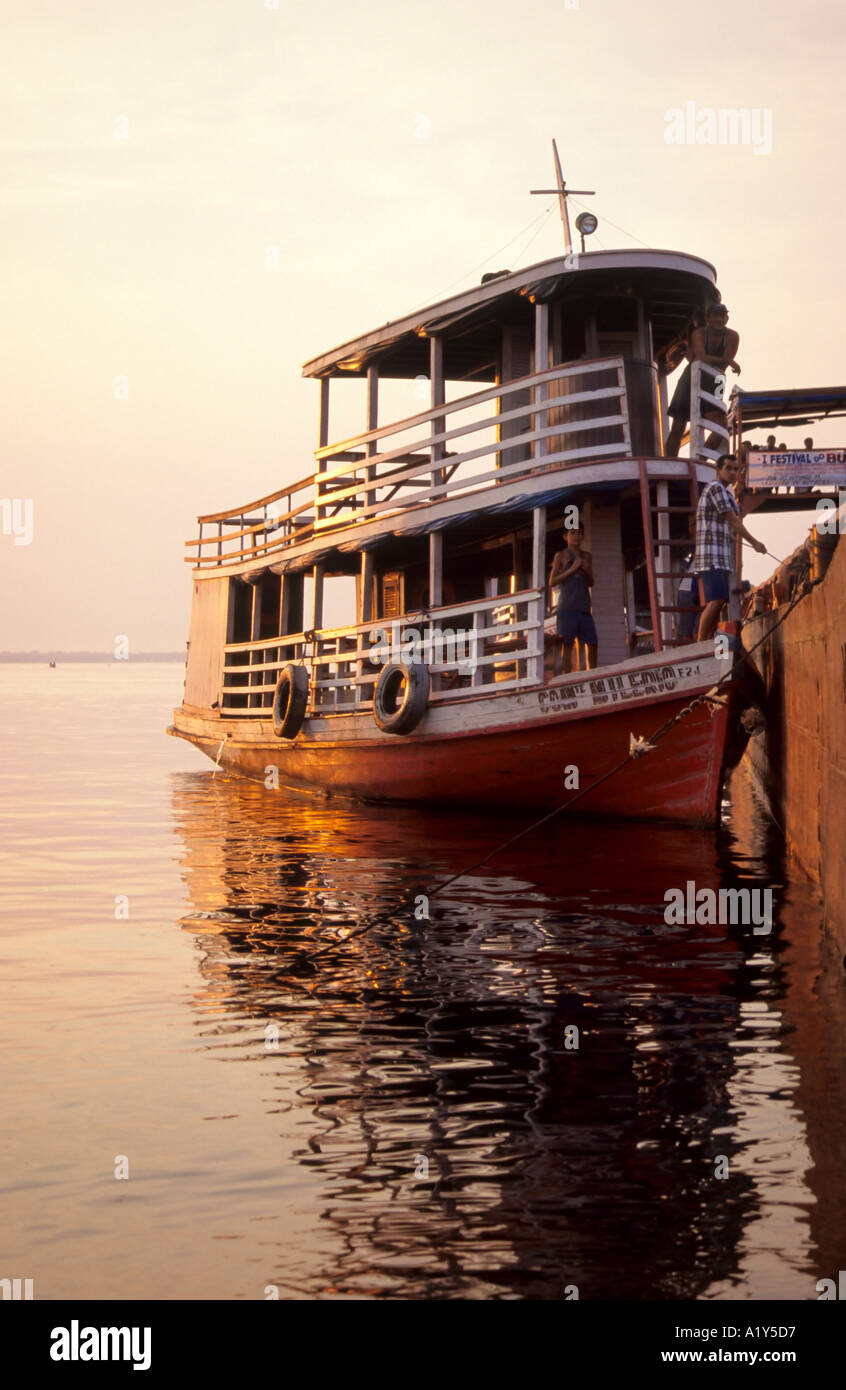 Amazon ferry boat at dawn, Manaus, Brazil Stock Photo - Alamy