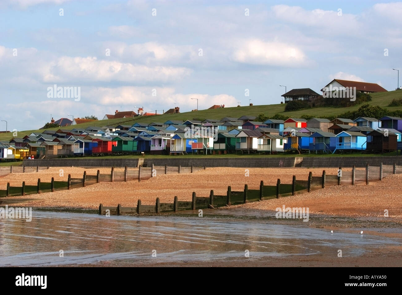 Beach Huts on Tankerton Slopes Whitstable Kent england uk Stock Photo ...