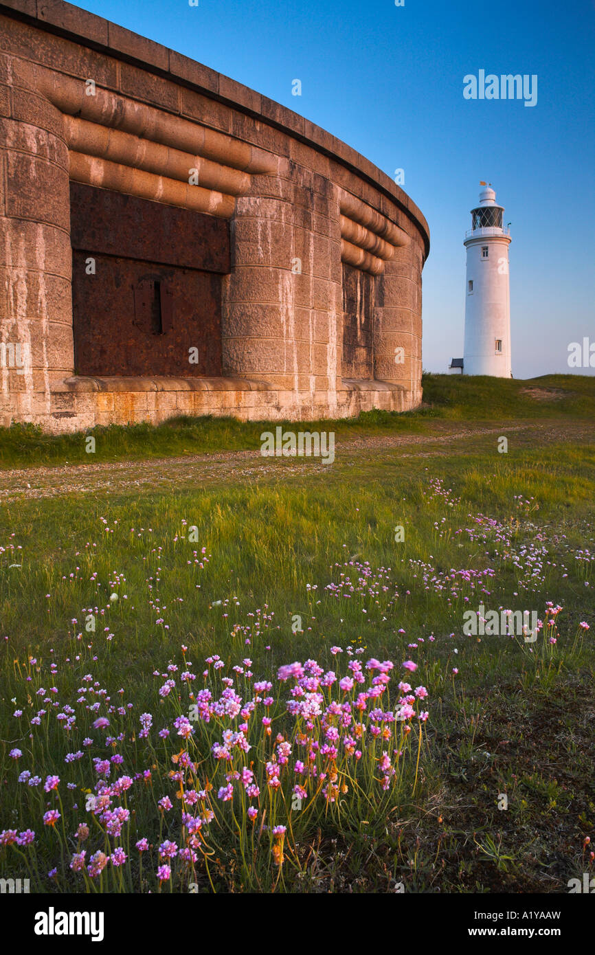 Hurst Castle and lighthouse, Hurst Spit, Hampshire, England Stock Photo ...