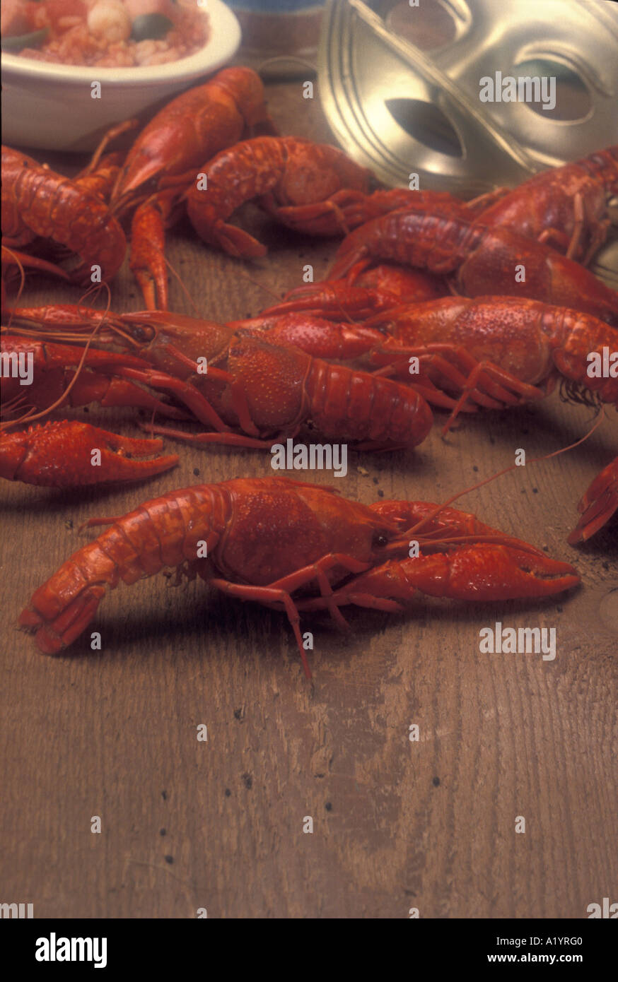 close up detail fresh steamed crawfish crayfish New Orleans style ...