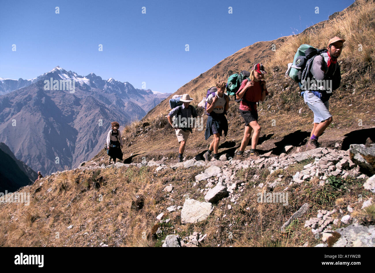 INCA TRAIL PERU 8 95 THE INCA TRAIL SUN STONE AND DUST 1995 Stock Photo ...