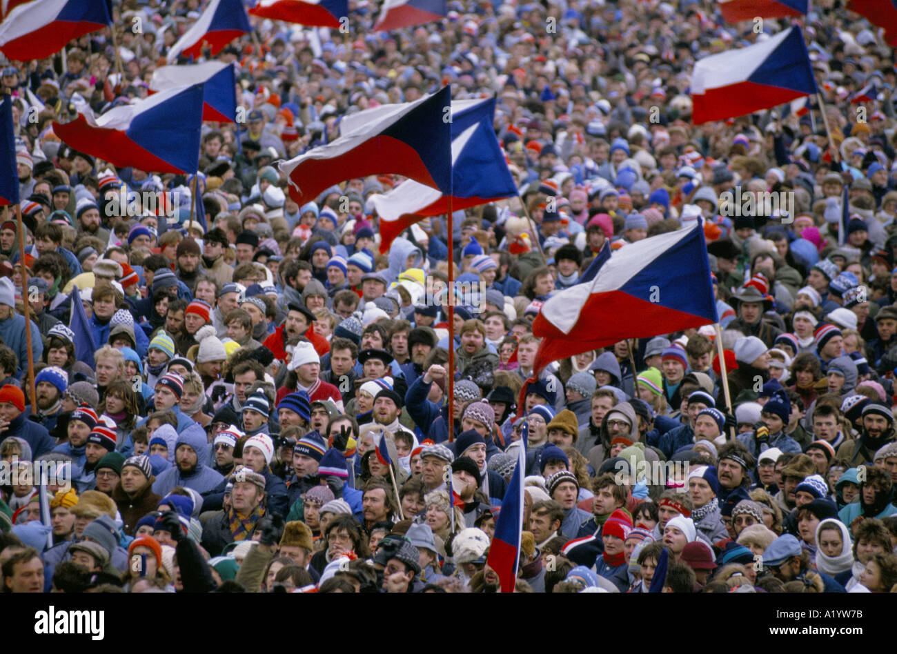 RALLY LETNA STADIUM CZECH REVOLUTION 1989 Stock Photo - Alamy