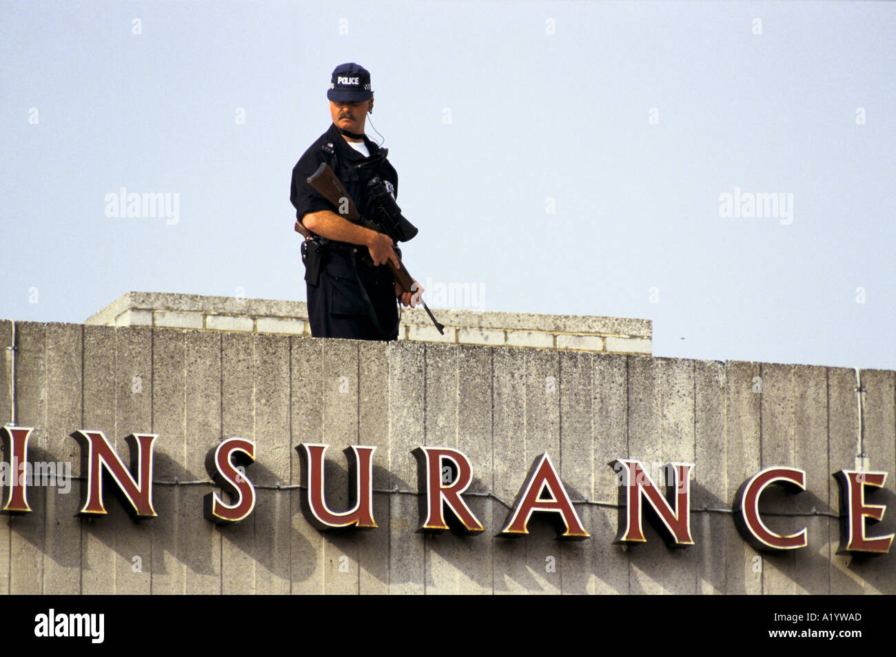 POLICE MARKSMAN AT TORY CONF BOURNEMOUTH 1986 Stock Photo - Alamy