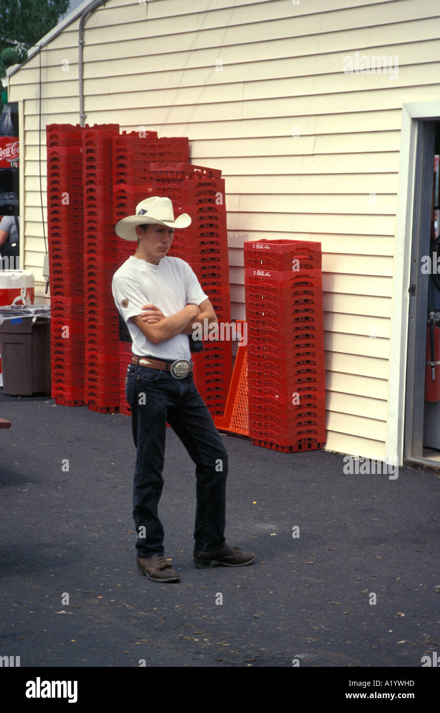 cowboy farmer hat boots county country fair Stock Photo - Alamy