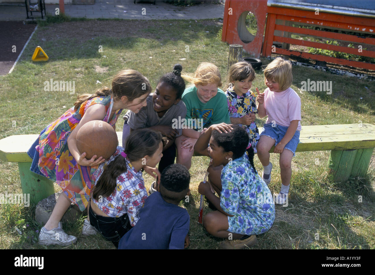 CHILDREN AT WEAVERS FIELDS ADVENTURE PLAYGROUND BETHNAL GREEN LONDON ...