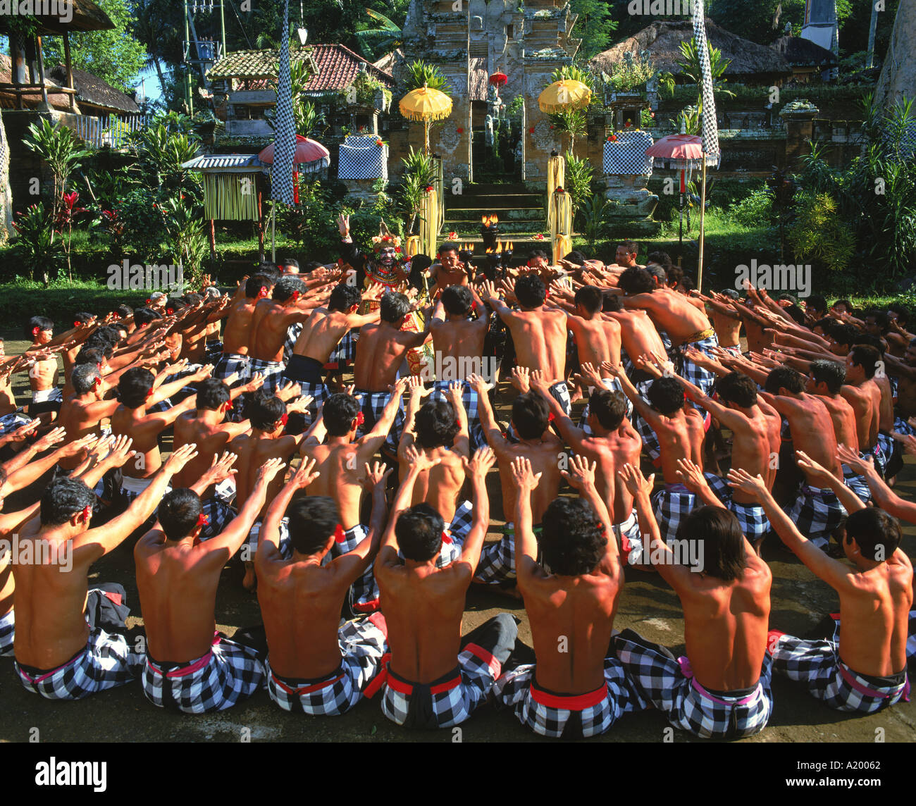 Men performing the Kecak Dance on Bali Indonesia Asia G Hellier Stock ...