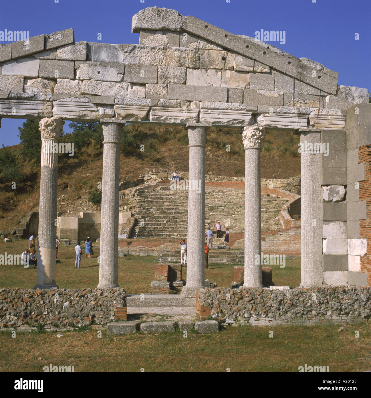 Tourists amid the ruins of the Roman city at Apollonia Albania G R ...