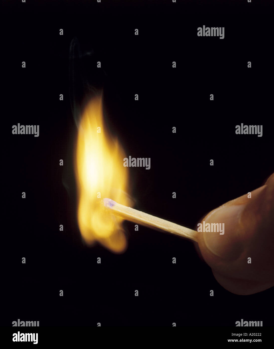 Image shows how match heads contain chemicals that ignite when struck ...