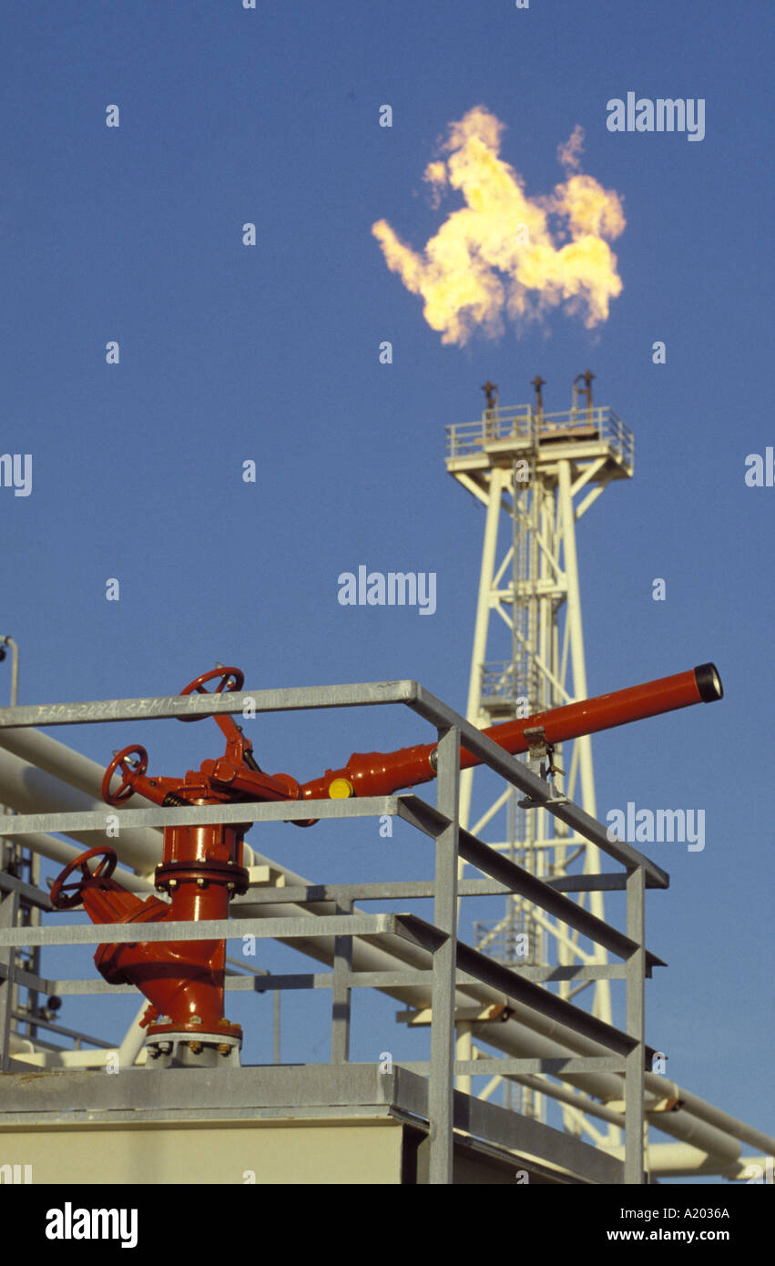 Firefighting equipment and gas flame Stock Photo - Alamy