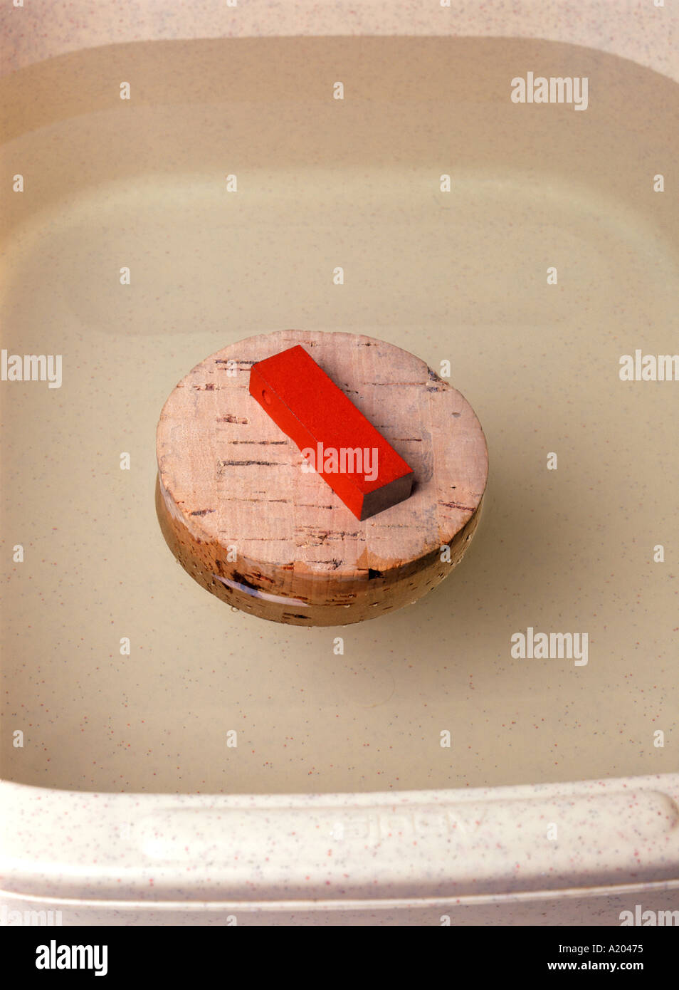 a floating magnet points north Stock Photo - Alamy