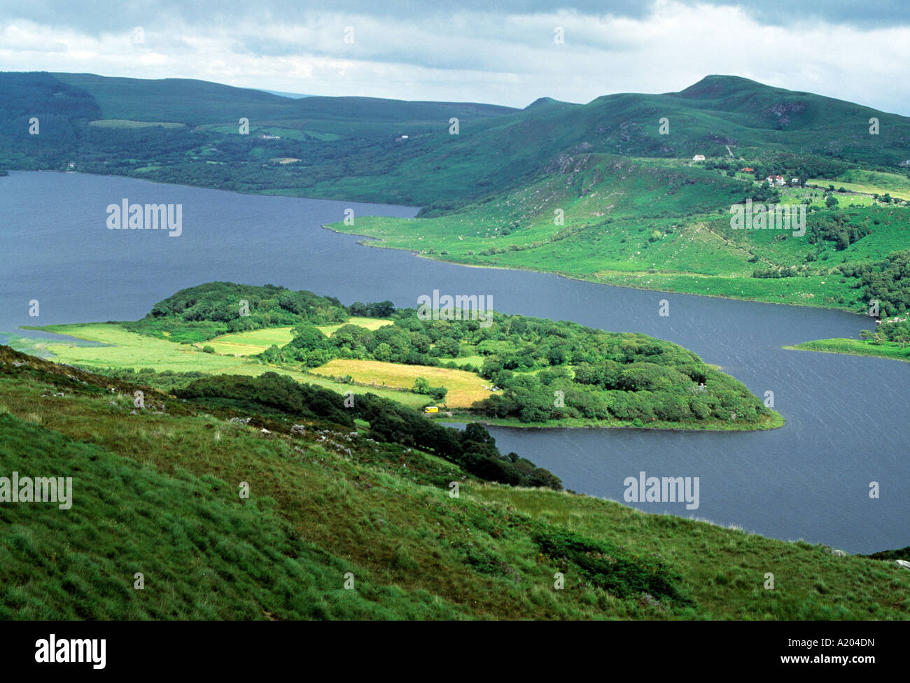 calm waters on an irish inland fresh water lake, beauty in nature Stock ...