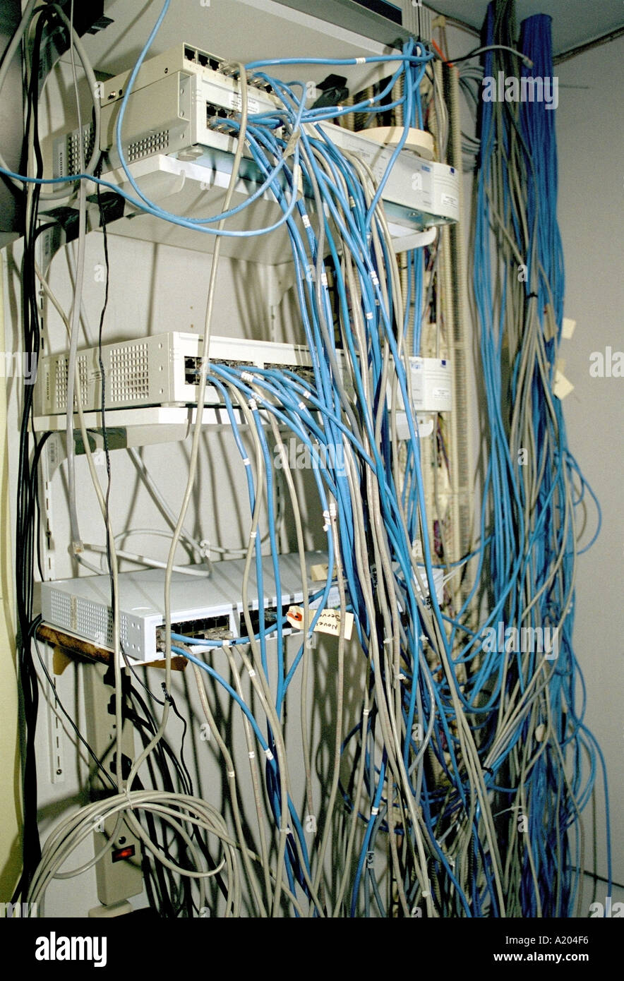 Computer network switches and cables Stock Photo - Alamy