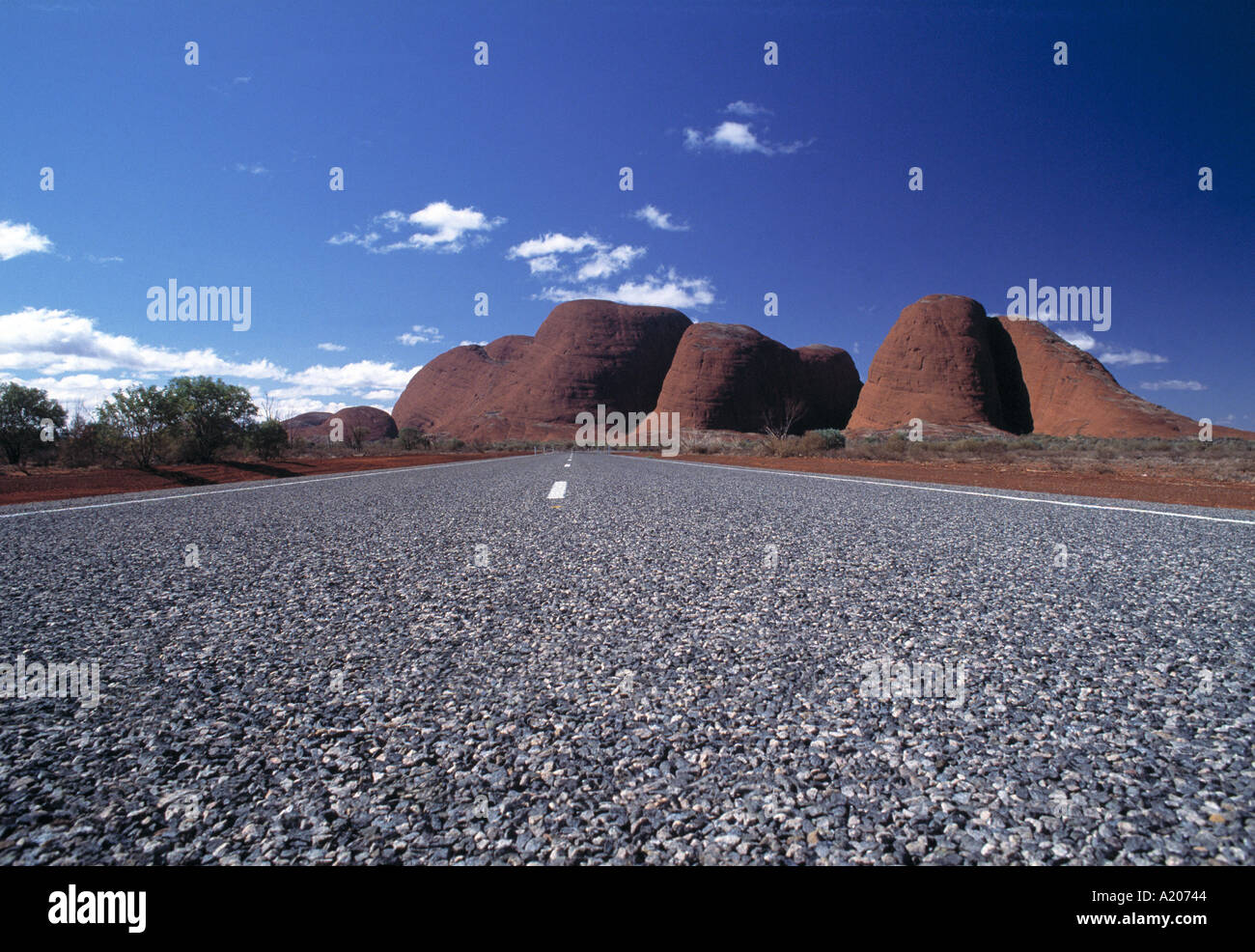 The Olgas Kata Tjuta Great domes of sandstone eroded by wind Mt Olga is ...